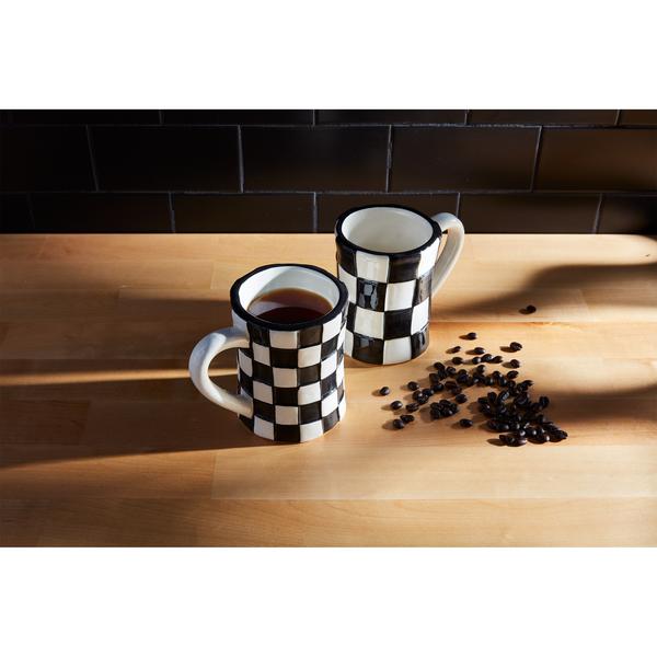 Large Check Bistro Mugs – Clay Co Depot